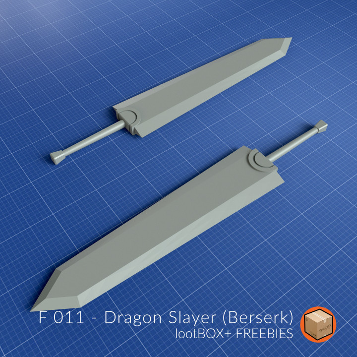 3D Printable F 011 - DRAGON SLAYER (BERSERK) by Norman Caguiat