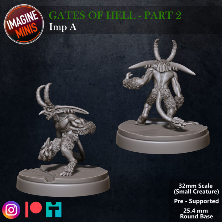 3D Printable Gates Of Hell 2 - Imp Bundle by Imagine Minis