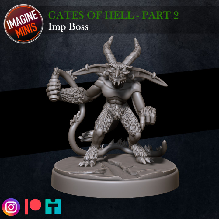 3D Printable Gates Of Hell 2 - Imp Boss by Imagine Minis