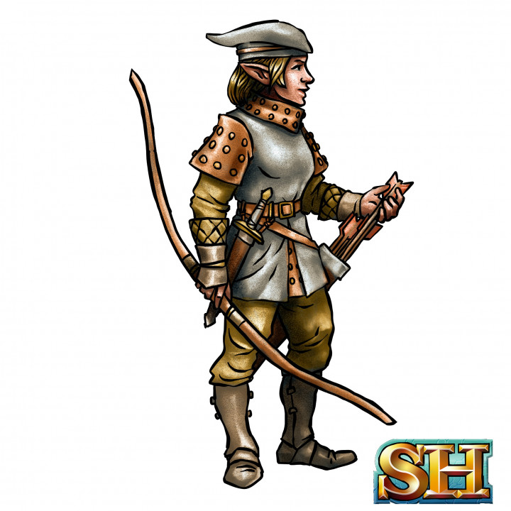 3D Printable Elf Ranger City Guard by Stonehaven Miniatures