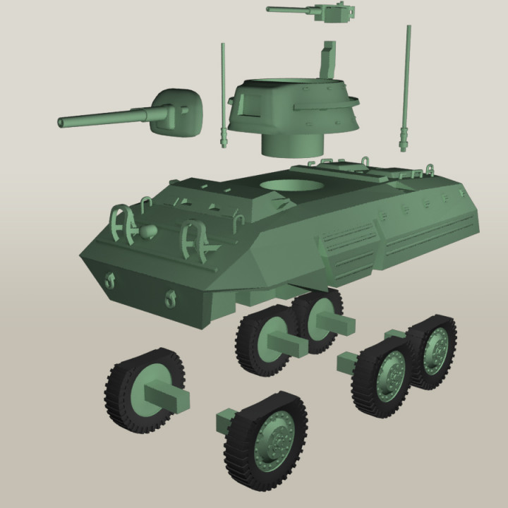 3D Printable M8 Greyhound - Light Armored Car M8 (USA, WW2, D-day) by ...