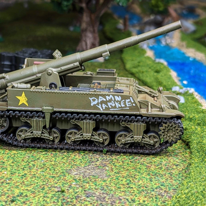 3D Printable M12 Gun Motor Carriage 155mm (USA, WW2, D-Day) by Wargame3d