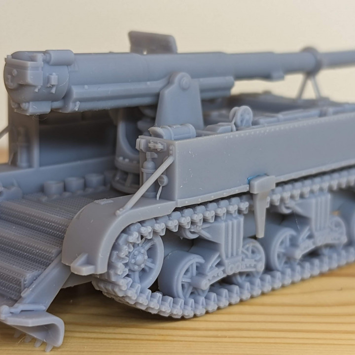 3D Printable M12 Gun Motor Carriage 155mm (USA, WW2, D-Day) by Wargame3d