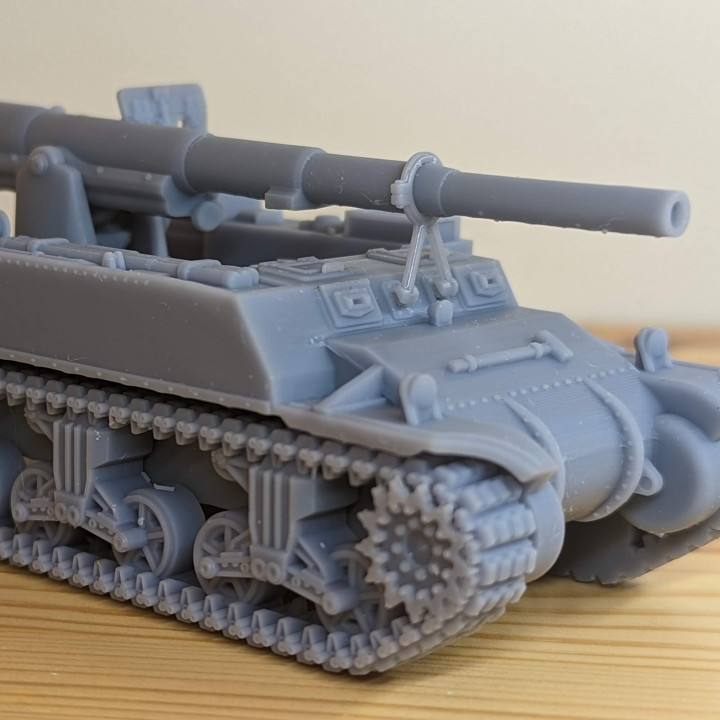 3D Printable M12 Gun Motor Carriage 155mm (USA, WW2, D-Day) by Wargame3d