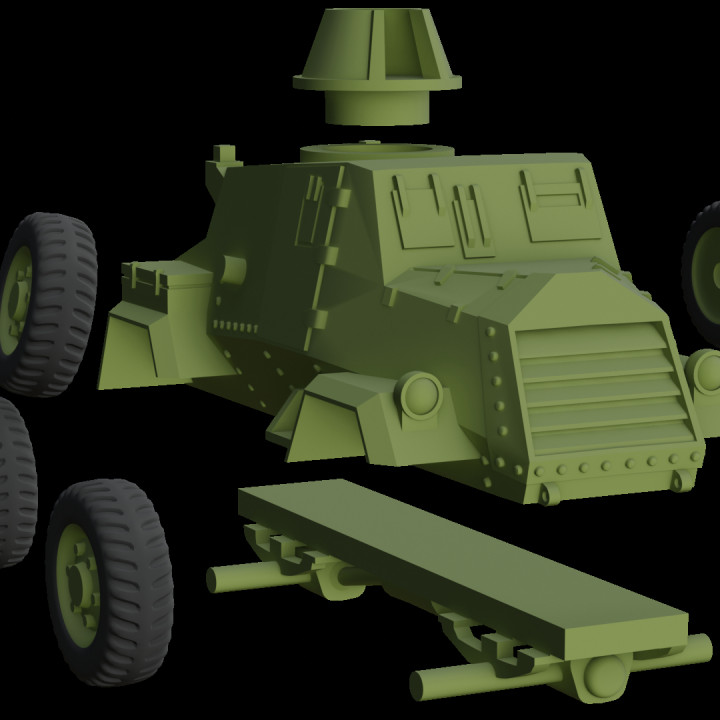 3D Printable Light armored Car Otter Mk I (Canada, WW2, D-Day) by Wargame3d