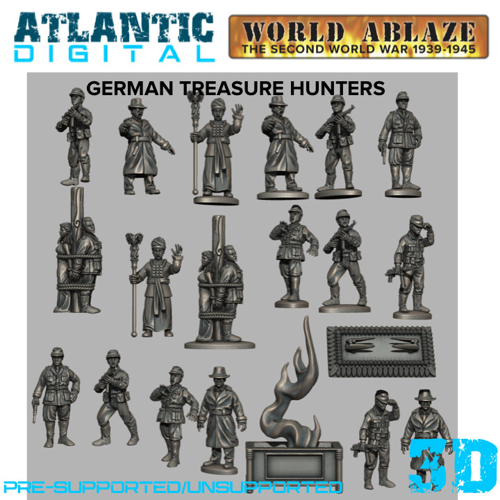 3D Printable German Treasure Hunters by Wargames Atlantic