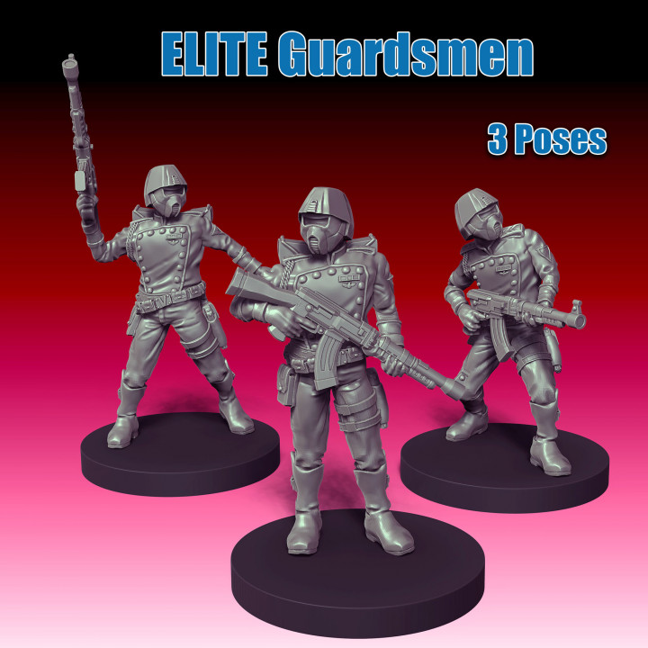 3D Printable Elite 'Cartoon' Guardsmen Squad by Dark-Platypus Studio