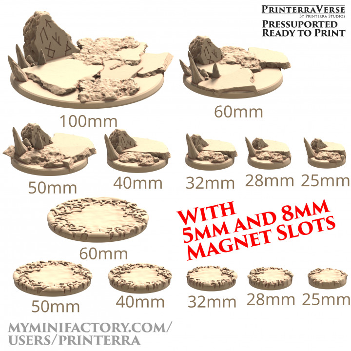 3D Printable 022 BASE Norse Rune stones and Blood splatter demonic vein ...