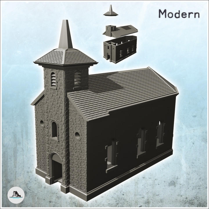 3D Printable Church of Notre-Dame (Foy, Ardennes, Belgium) - World War ...
