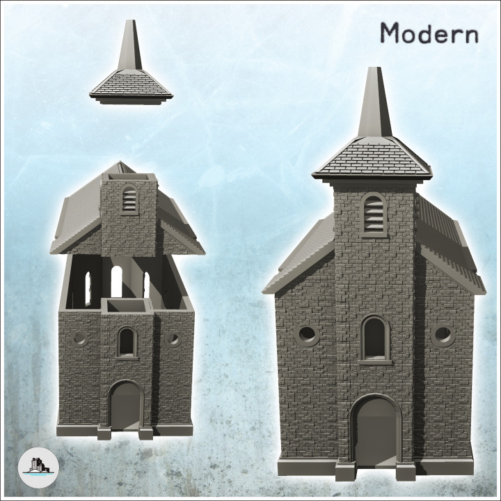 3D Printable Church of Notre-Dame (Foy, Ardennes, Belgium) - World War ...
