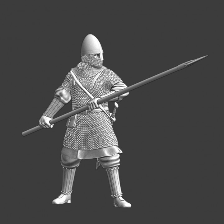 3D Printable Medieval Byzantine Spearman by Northern Crusades Miniatures