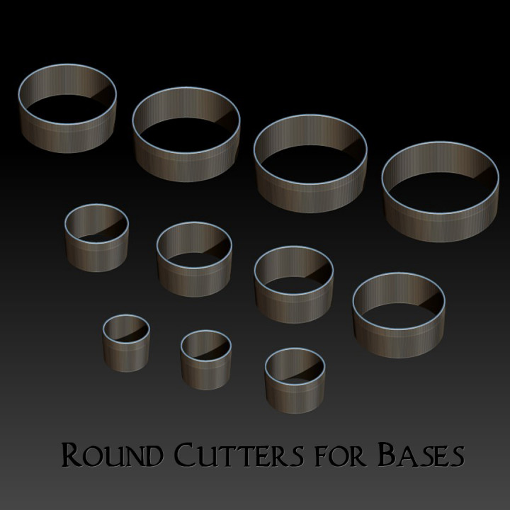 3D Printable Pack Round Cutters for bases by Meian