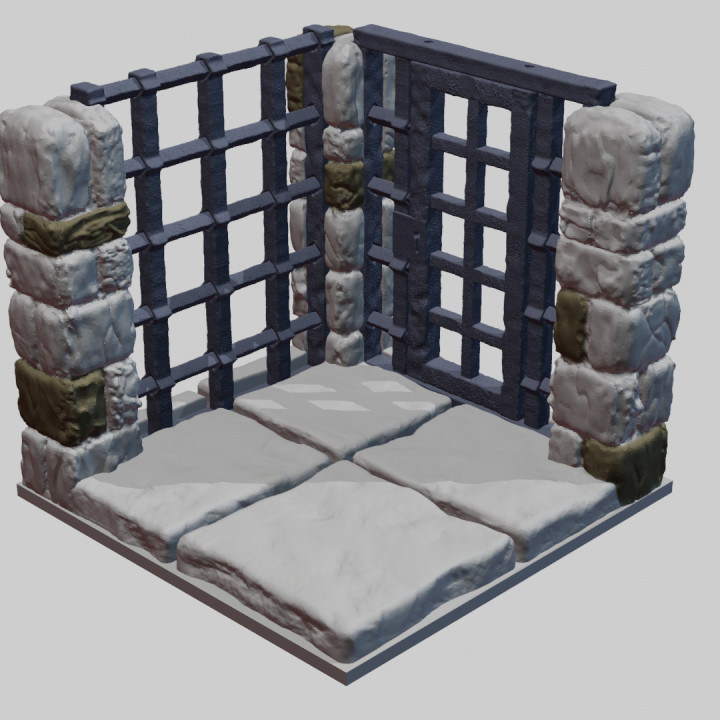 3D Printable Dungeon Stone - Wall on Tile: Corners (Full Set) by Devon ...