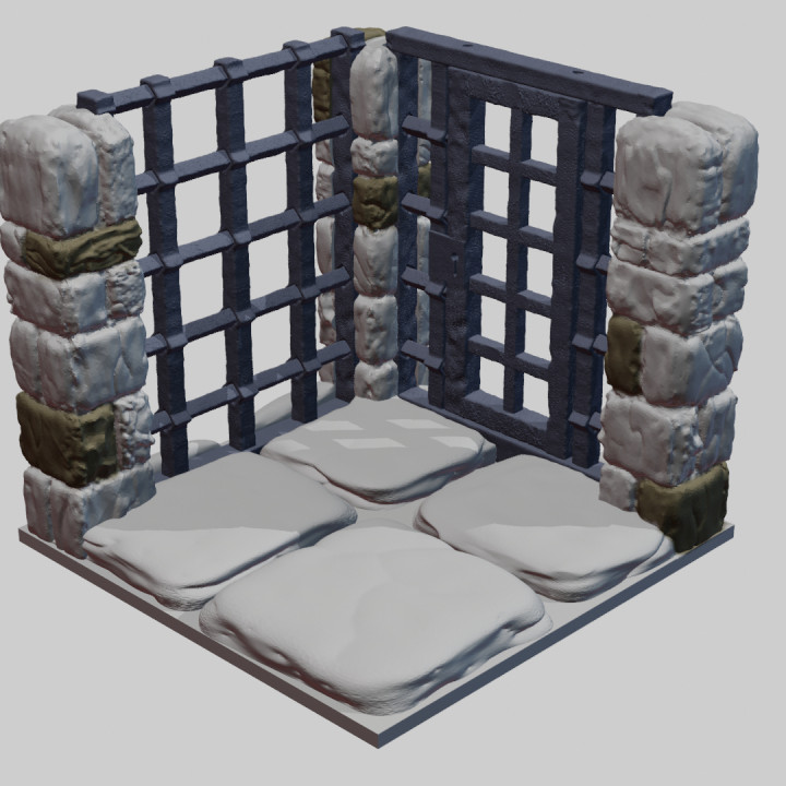 3D Printable Dungeon Stone - Wall on Tile: Corners (Full Set) by Devon ...