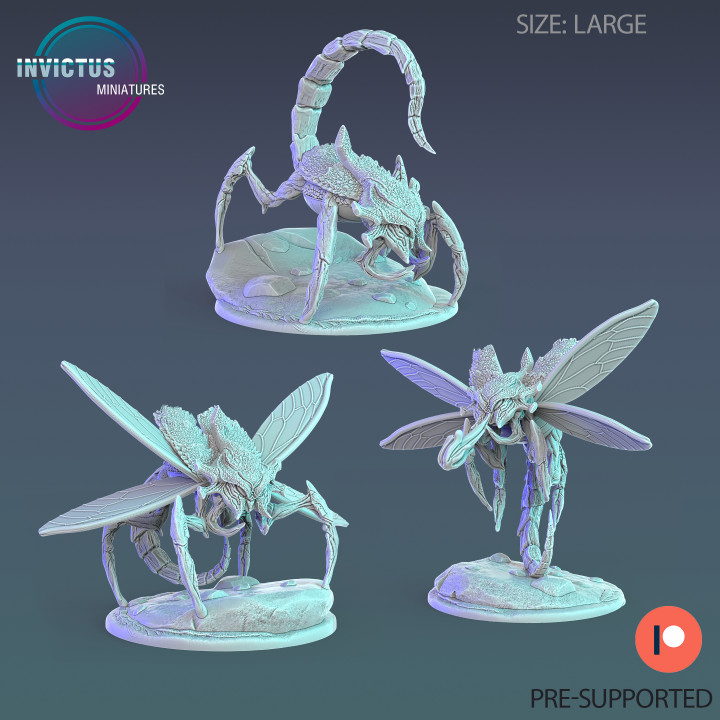 3D Printable Jungle Wasp Set / Cosmic Insect / Winged Space Alien / War ...