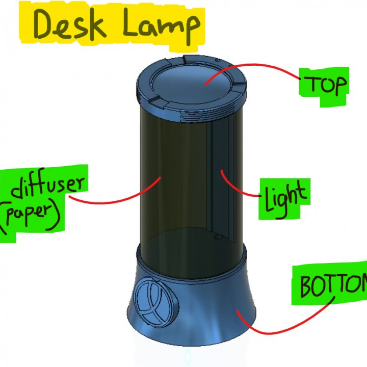 3D Printable Night Desk Lamp by Deep Ray