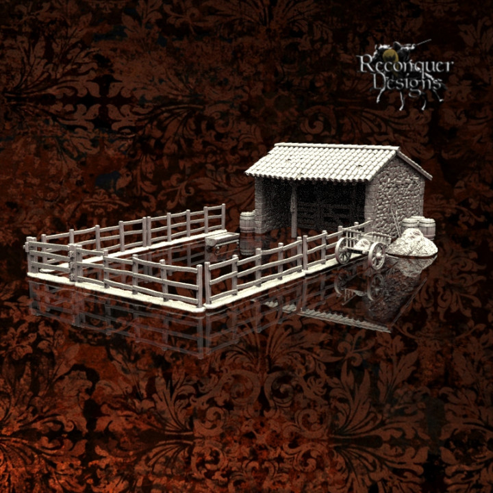 3D Printable 15mm Stable Scene by Reconquer Designs