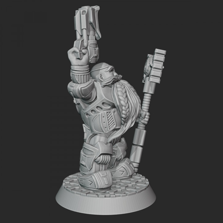 3D Printable Space Dwarf Leader - Arnurf Starhammer by TheSurrealFactory