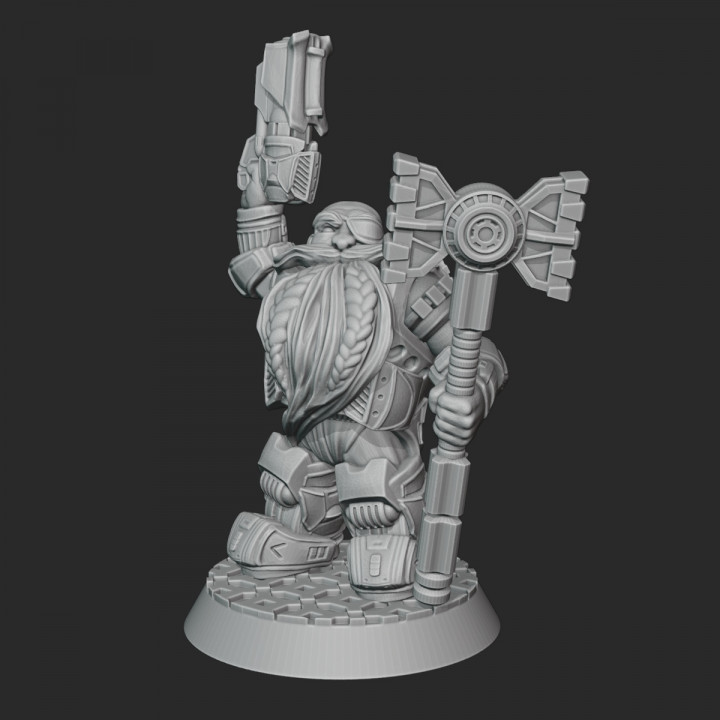 3D Printable Space Dwarf Leader - Arnurf Starhammer by TheSurrealFactory