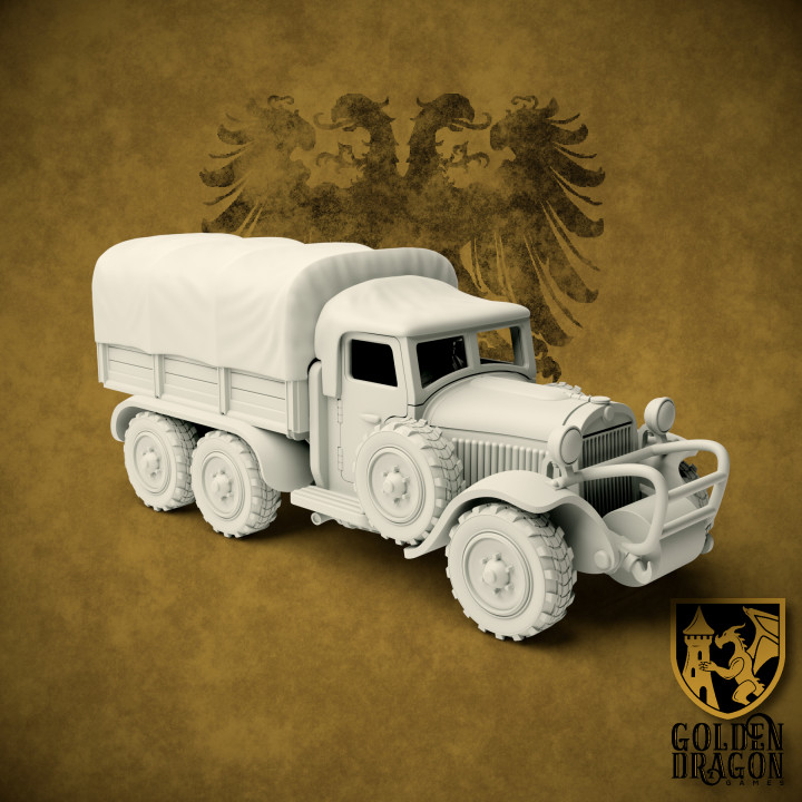 3D Printable Holy Roman Empire - 20M Supply Truck by Golden Dragon Games