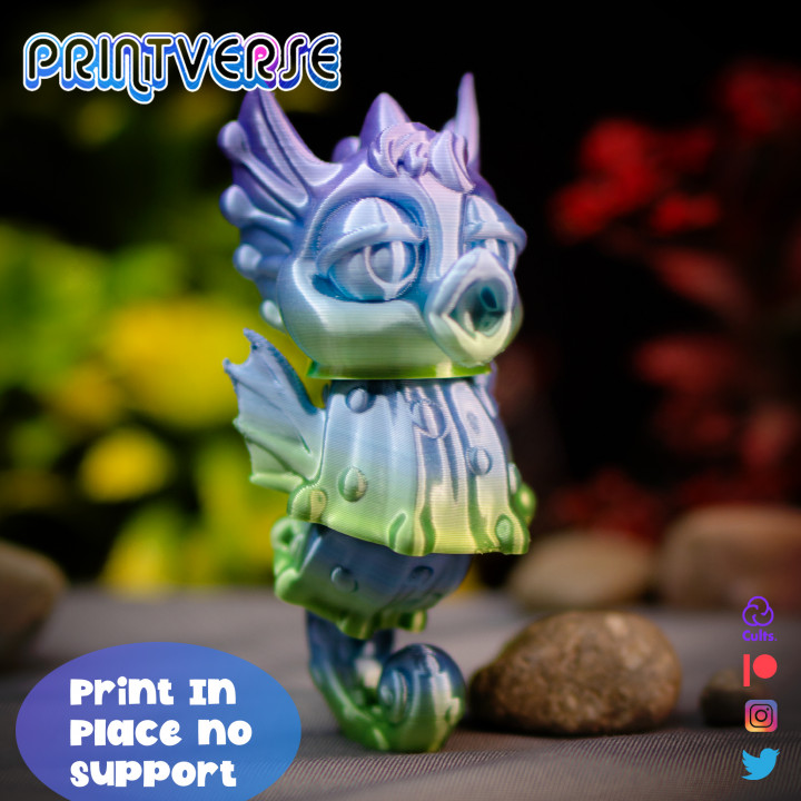 3D Printable Flexy Seahorse Print In Place by Printverse