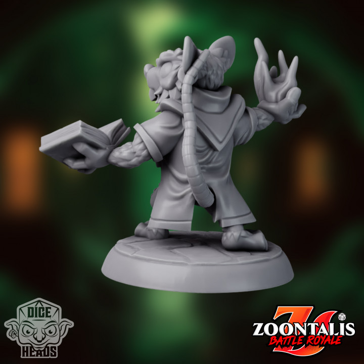 3D Printable Rat Wizard (pre-supported included) by Dice Heads