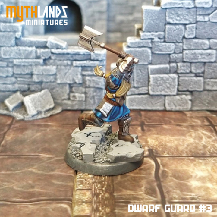 3D Printable 6x Dwarf Guards by Mythlands Miniatures