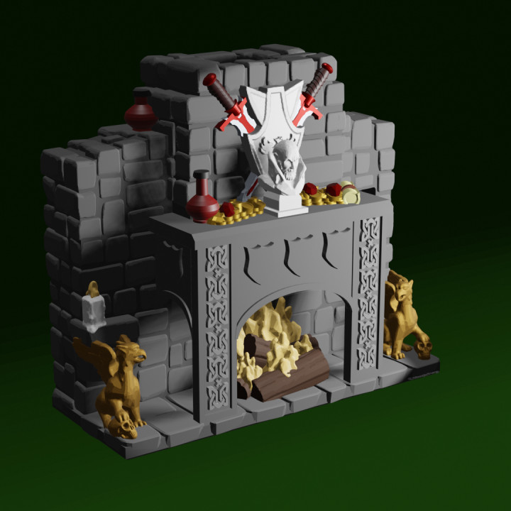 3D Printable Light up Fireplace for use with DnD / TTRPG / HeroQuest by ...