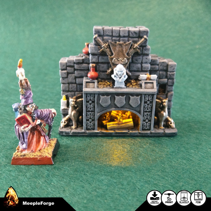 3D Printable Light up Fireplace for use with DnD / TTRPG / HeroQuest by ...
