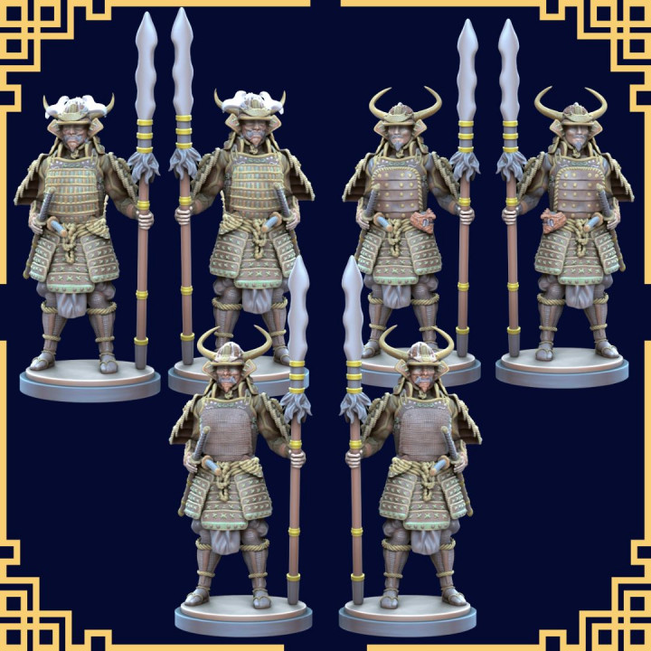 3D Printable Samurai Guards by MiniaturesCraze