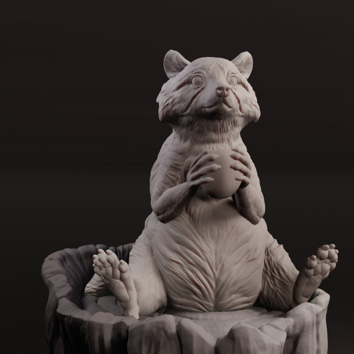 3D Printable Racoon by Animals & Creatures Minis