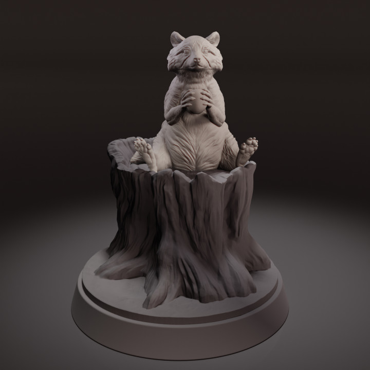 3D Printable Racoon by Animals & Creatures Minis