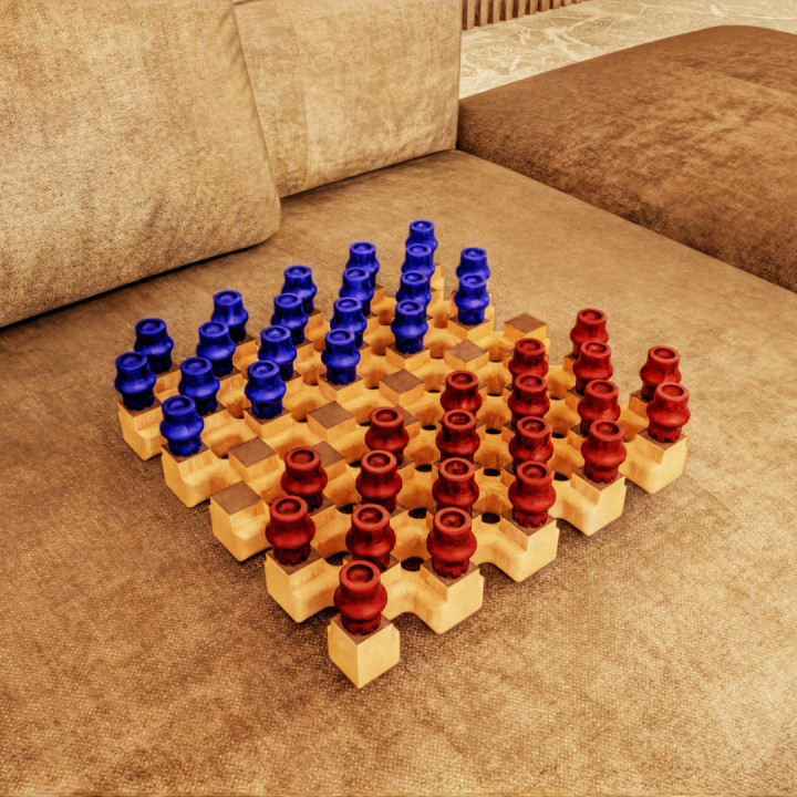 3D Printable Checkers - Board Game by Lazy Bear