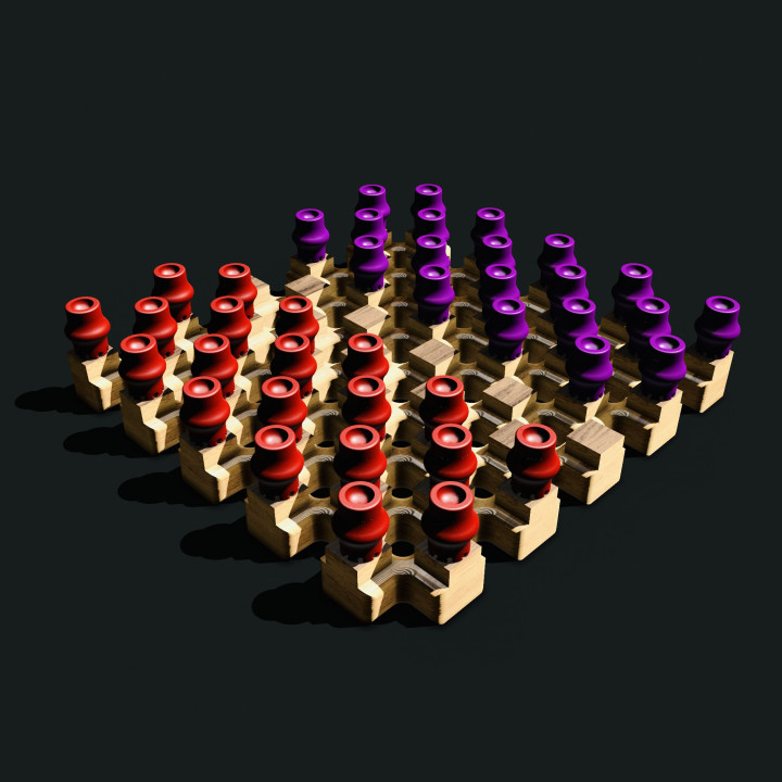 3D Printable Checkers - Board Game by Lazy Bear