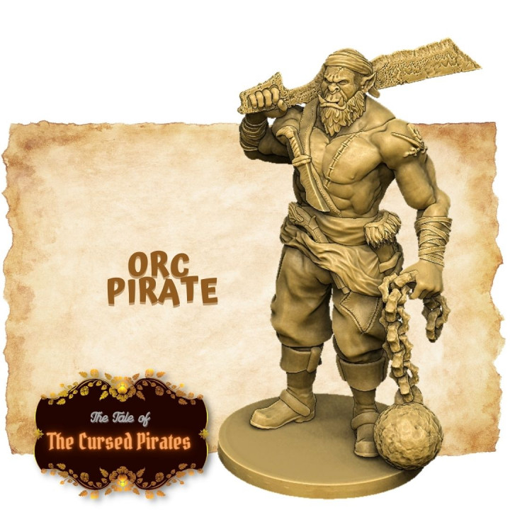3D Printable Orc Pirate Pre and Post Curse Forms by MiniaturesCraze