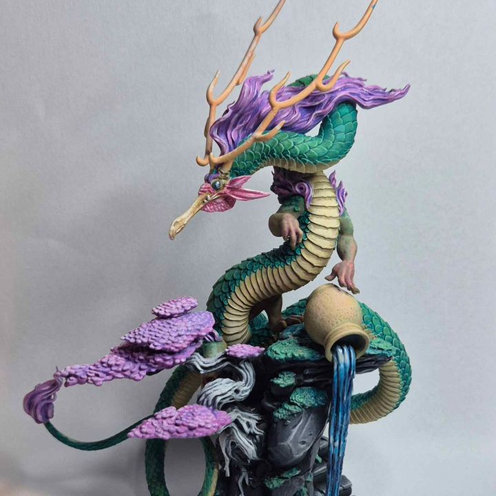 3D Print of Shenlong - Dragon of Earth with Scenic Base (Pre-Supported ...