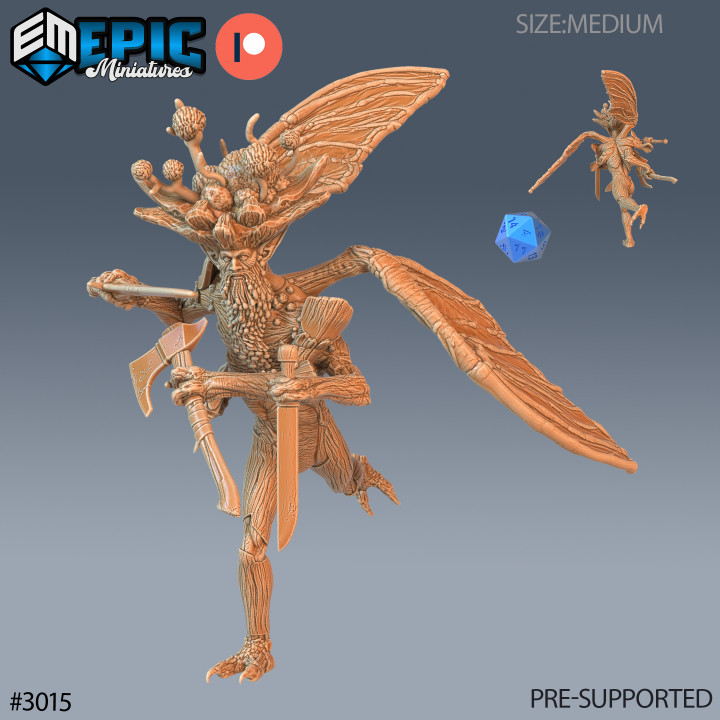 3D Printable Ancient Spore Druid Set / Humanoid Warrior / Male Nature ...