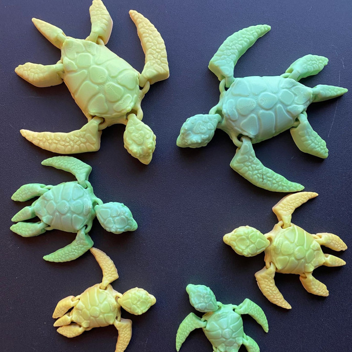 3D Printable Sea Turtle and Hatchling by The Dragon's Den