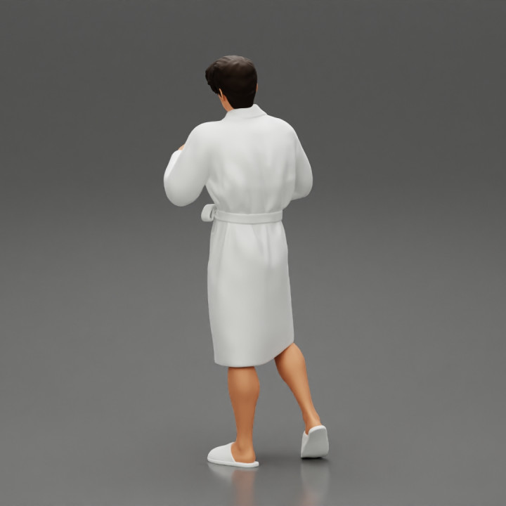3D Printable man in bathrobe standing by 3DGeschaft Miniatures Figures