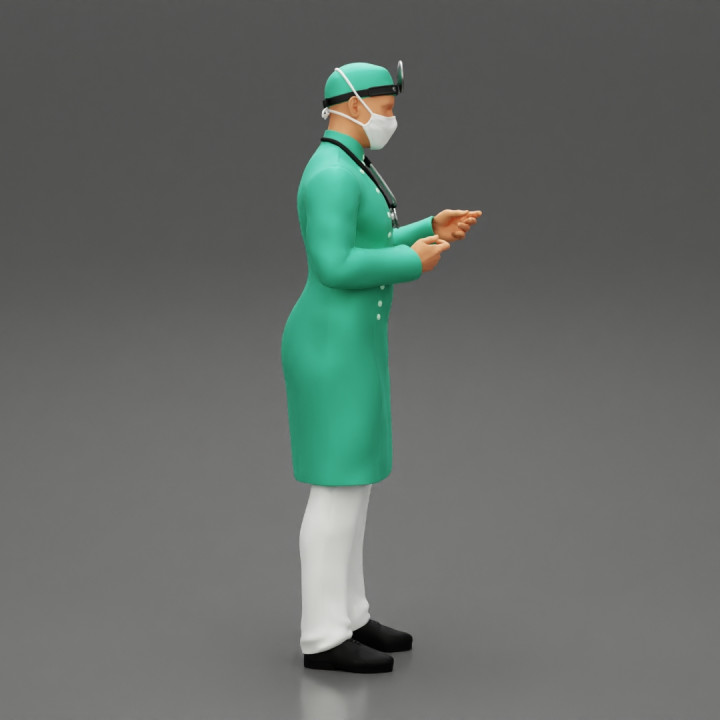 3D Printable Male Surgeon Doctor Standing in Hospital by 3DGeschaft ...
