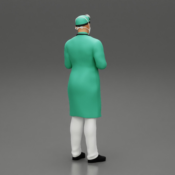 3D Printable Male Surgeon Doctor Standing in Hospital by 3DGeschaft ...