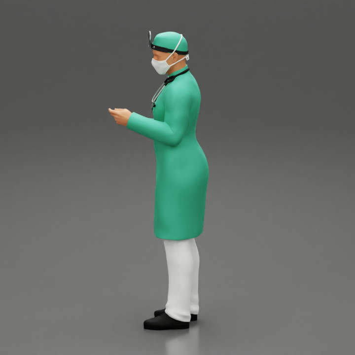 3D Printable Male Surgeon Doctor Standing in Hospital by 3DGeschaft ...