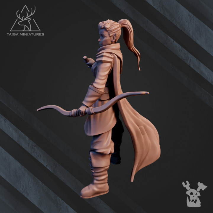 3D Printable Fantasy Hero: Female Archer by Taiga Miniatures