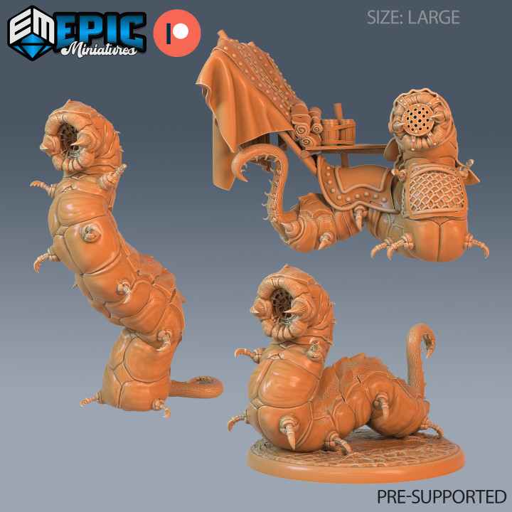 3D Printable Carrion Worm Set / Cave Centipede / Carrion Bug / Crawler ...