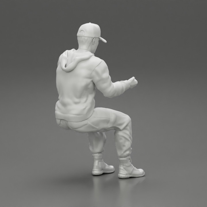 3D Printable Man sitting on driver seat in car in cap by 3DGeschaft ...