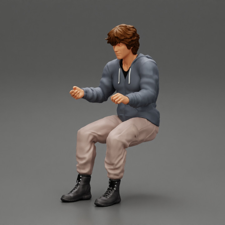 3D Printable Man sitting on driver seat in car by 3DGeschaft Miniatures ...