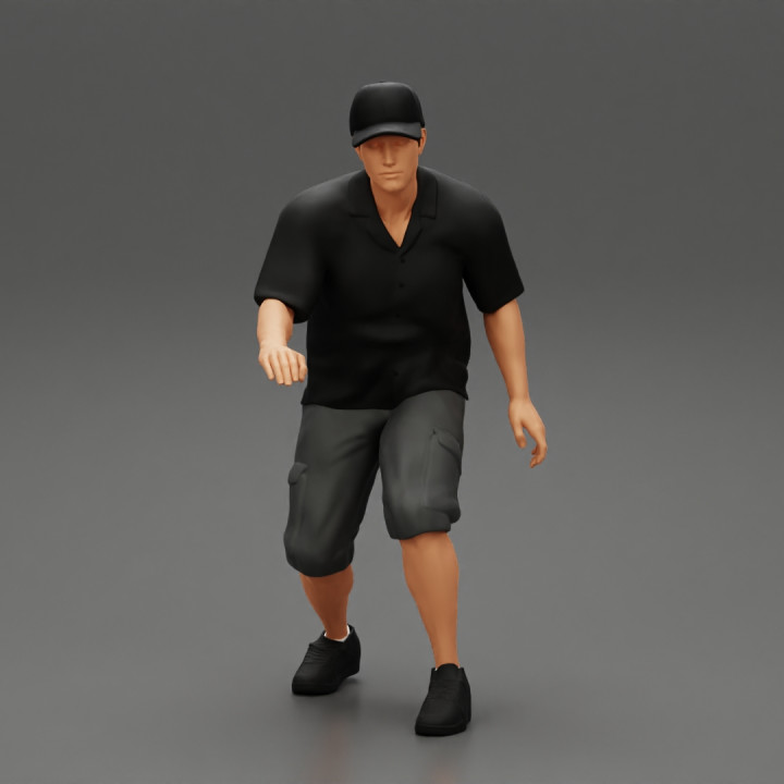 3D Printable Man bent over while walking in cap by 3DGeschaft ...