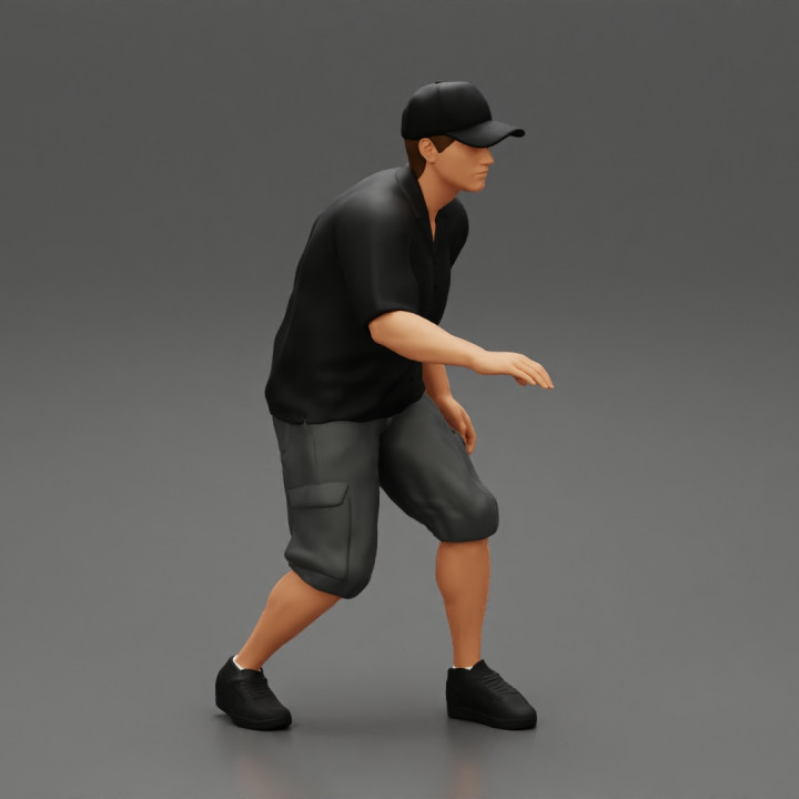 3D Printable Man bent over while walking in cap by 3DGeschaft ...