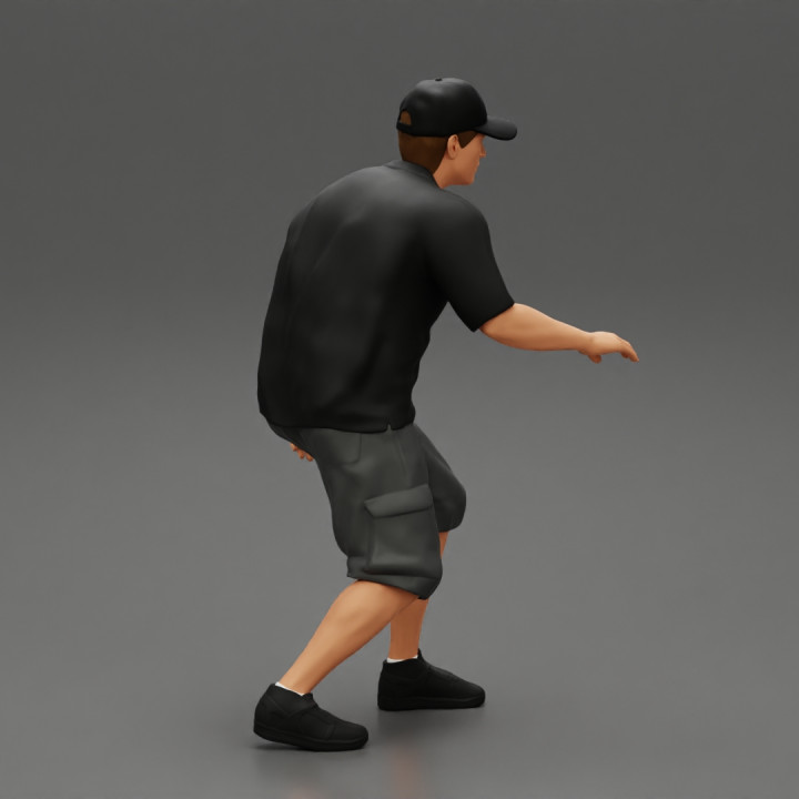 3D Printable Man bent over while walking in cap by 3DGeschaft ...