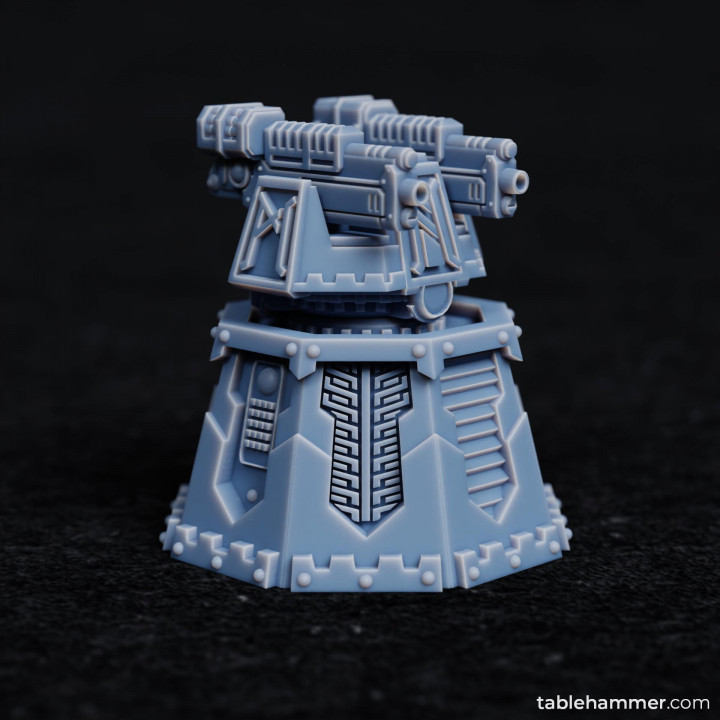 3D Printable Dwarf turret: Stationary gun turret by Tablehammer